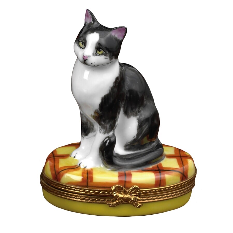 Black & White Cat Limoges Box
