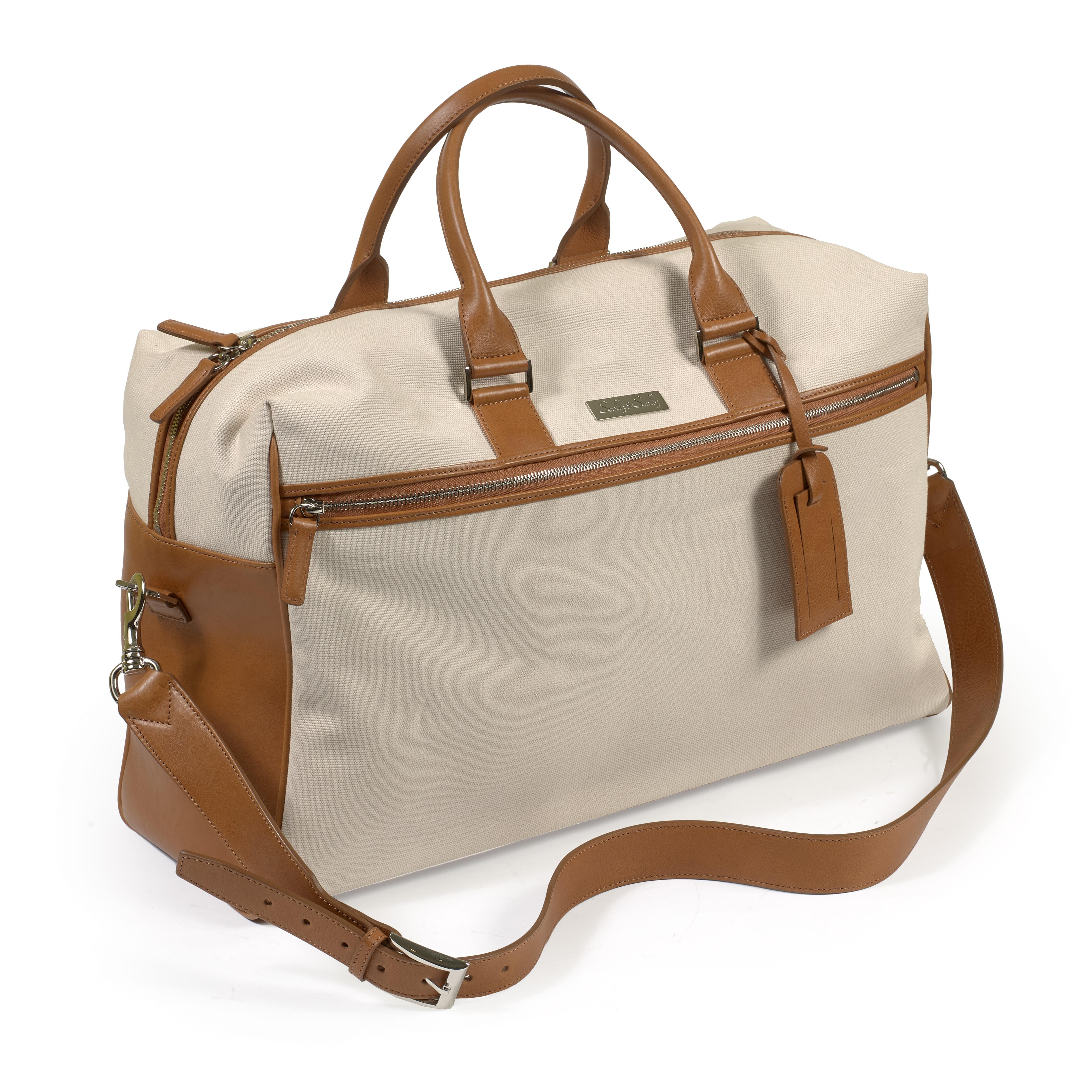 Leather and Canvas Weekend Bag