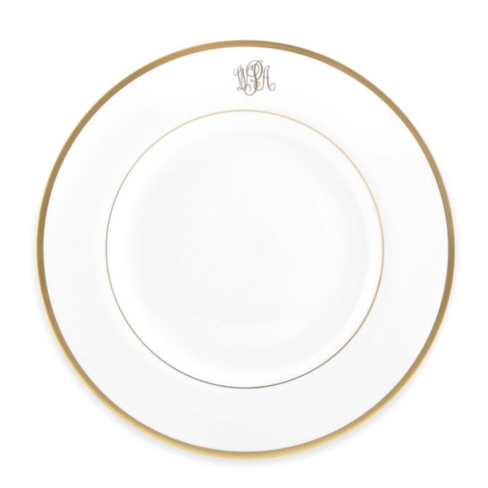 Pickard Signature Gold Script Monogram Dinner Plate