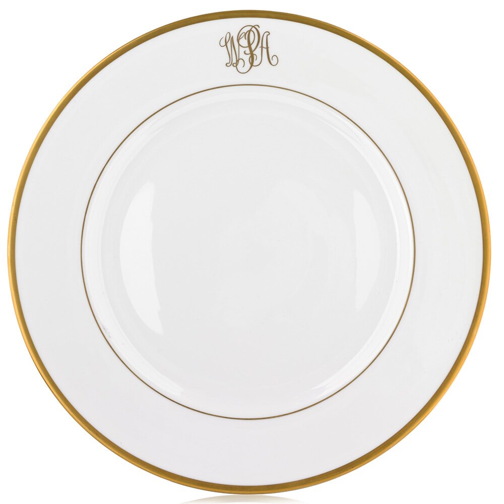 Pickard Signature Gold Script Monogram Charger / Presentation Plate