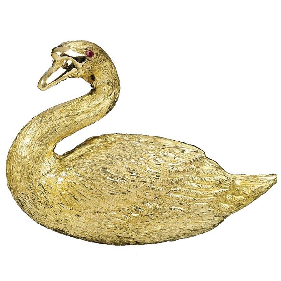 18k Yellow Gold Swan Pin