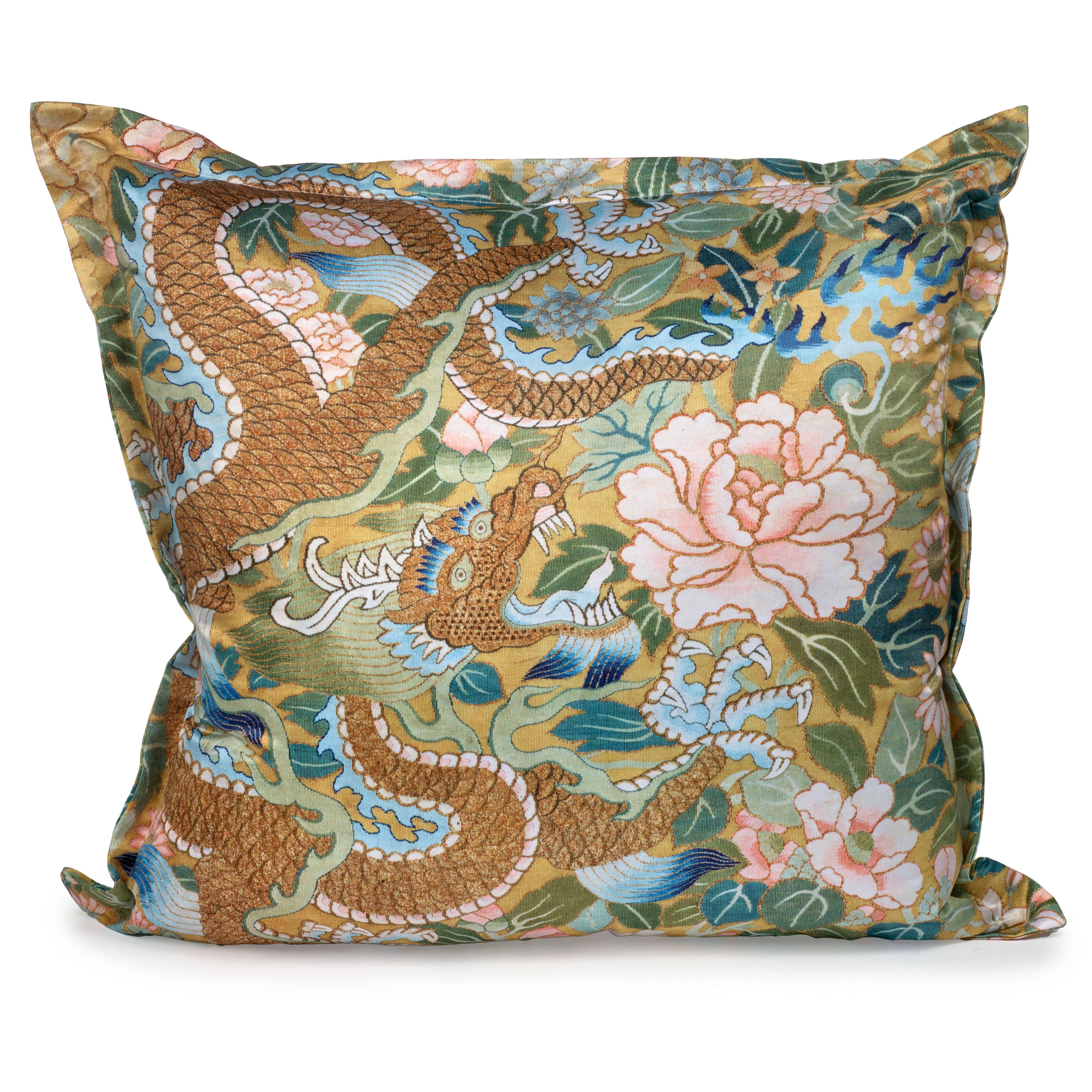 Garden Dragon Pillows with Flange