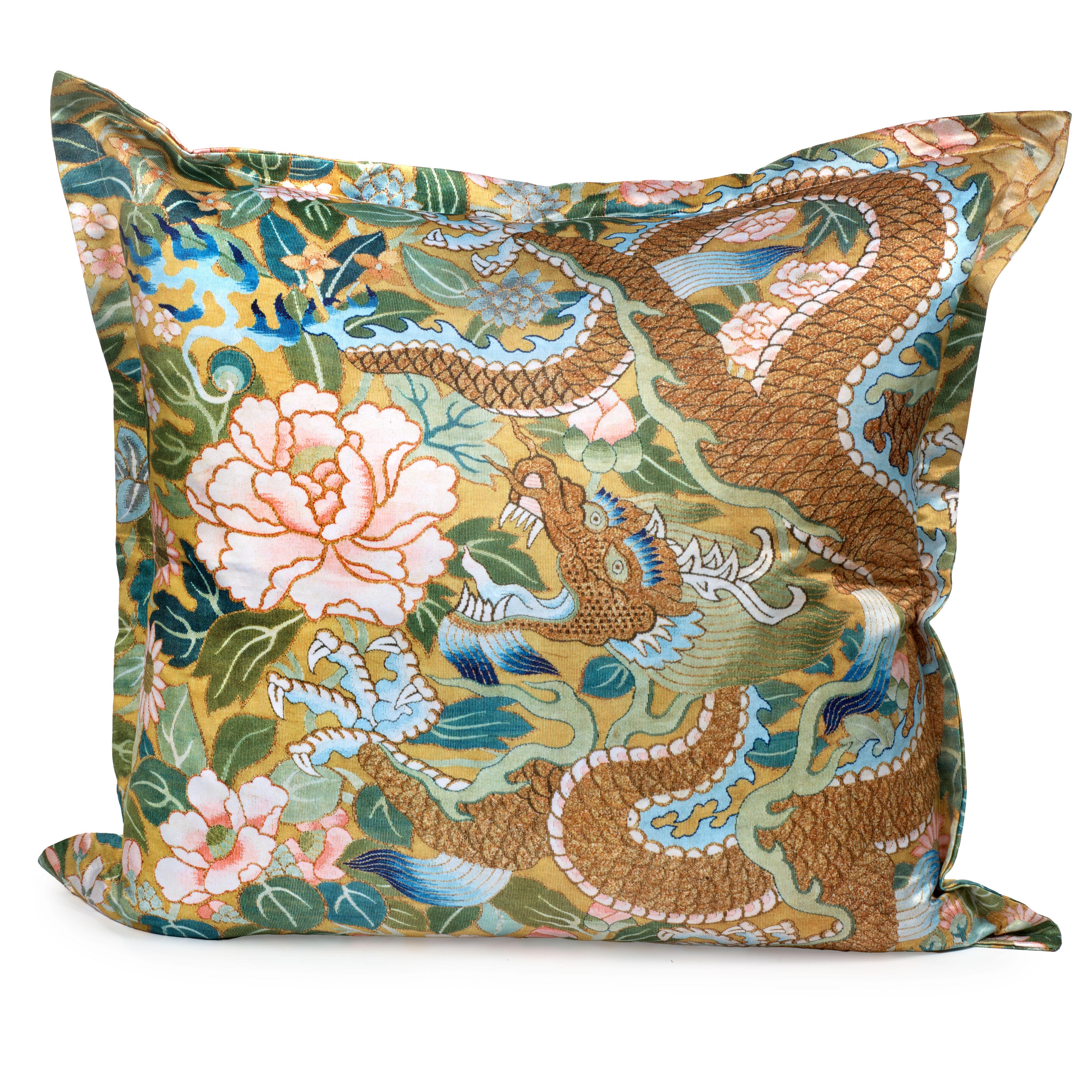 Garden Dragon Pillows with Flange