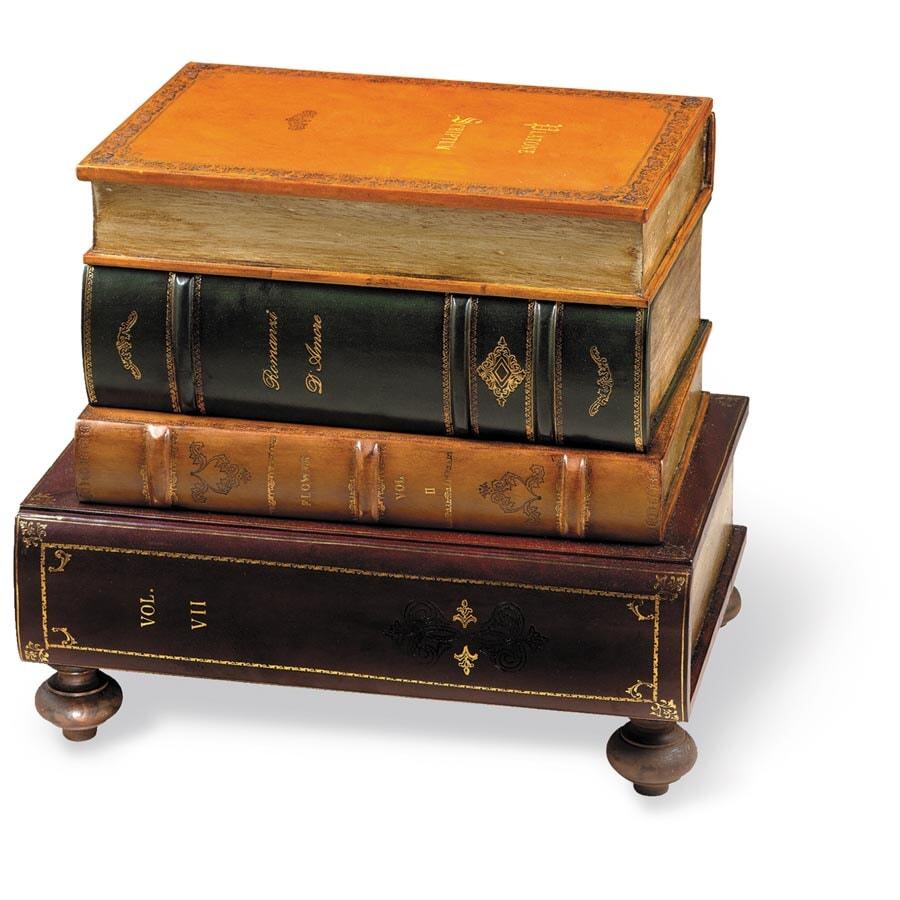 Stacked Leather Books Table