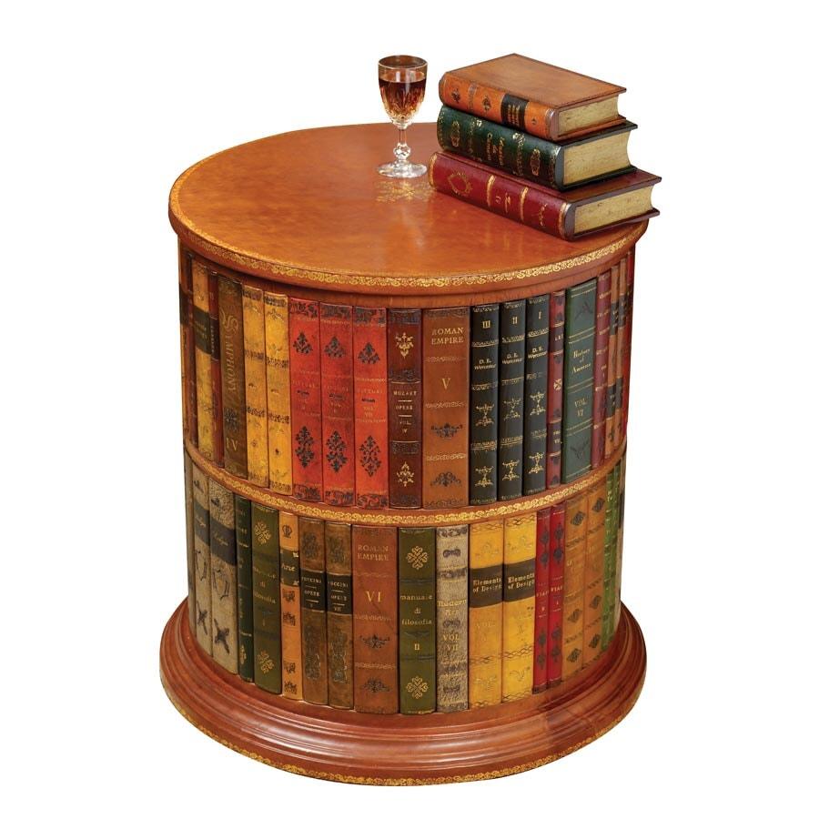 Round Leather Books Bookstand