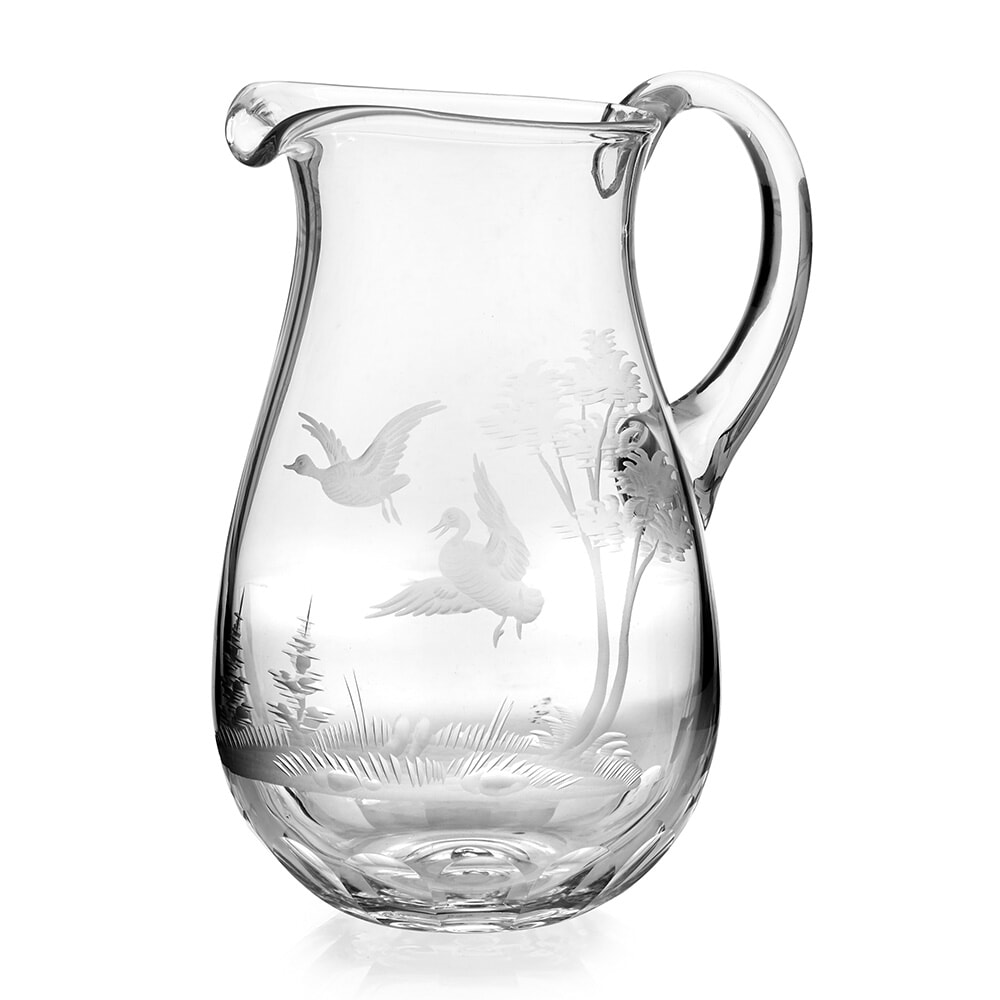 Queen Lace Crystal Water Pitcher with Ducks