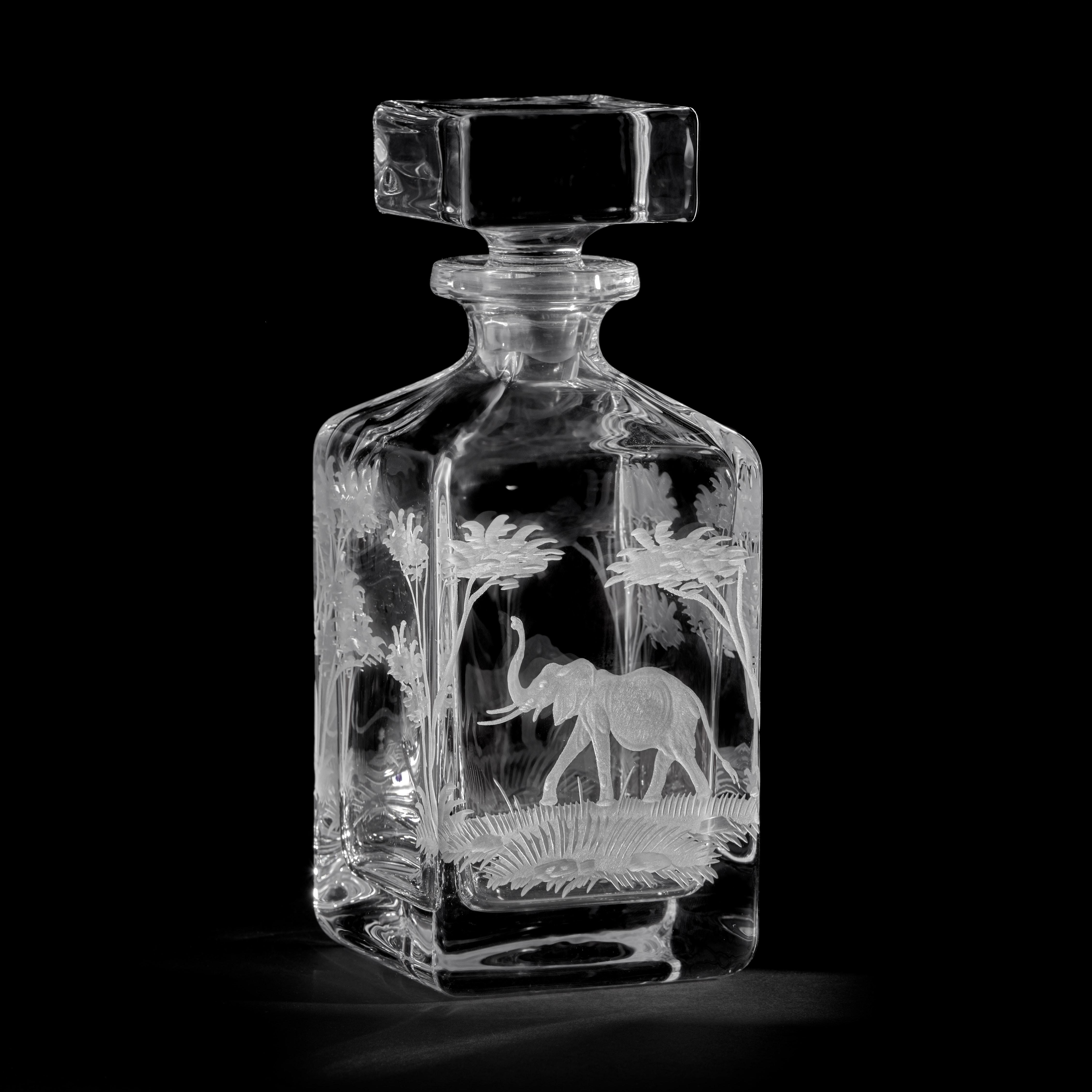 Queen Lace African Animals Decanter