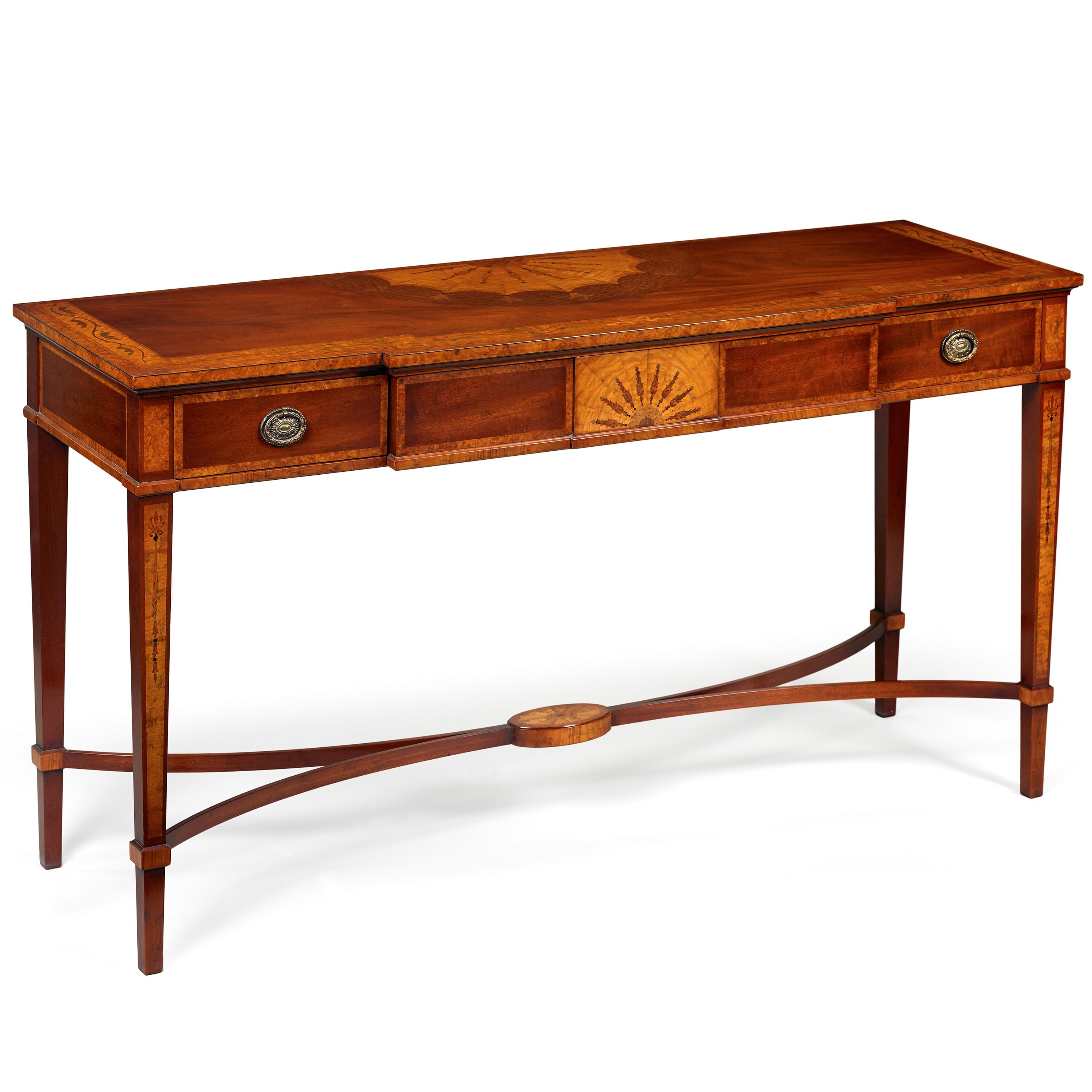 Mahogany 3-Drawer Breakfront Serving Table