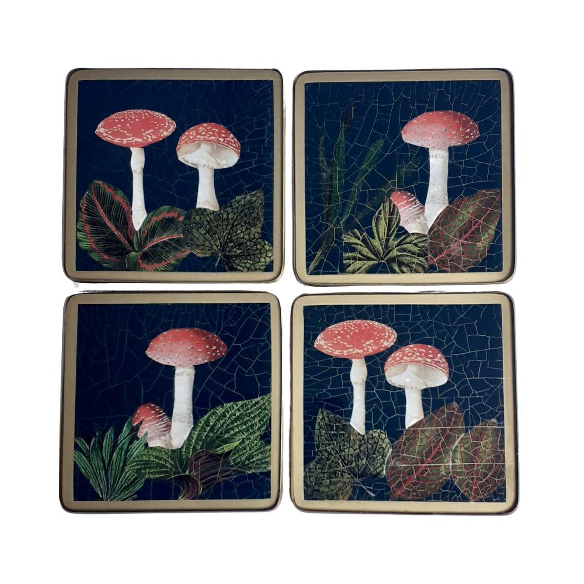 Mushroom Scene Square Coasters