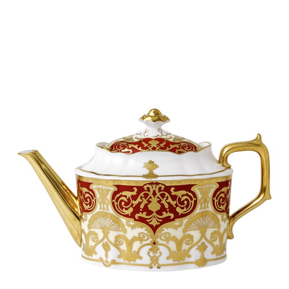 Royal Crown Derby Heritage Red & Cream Teapot