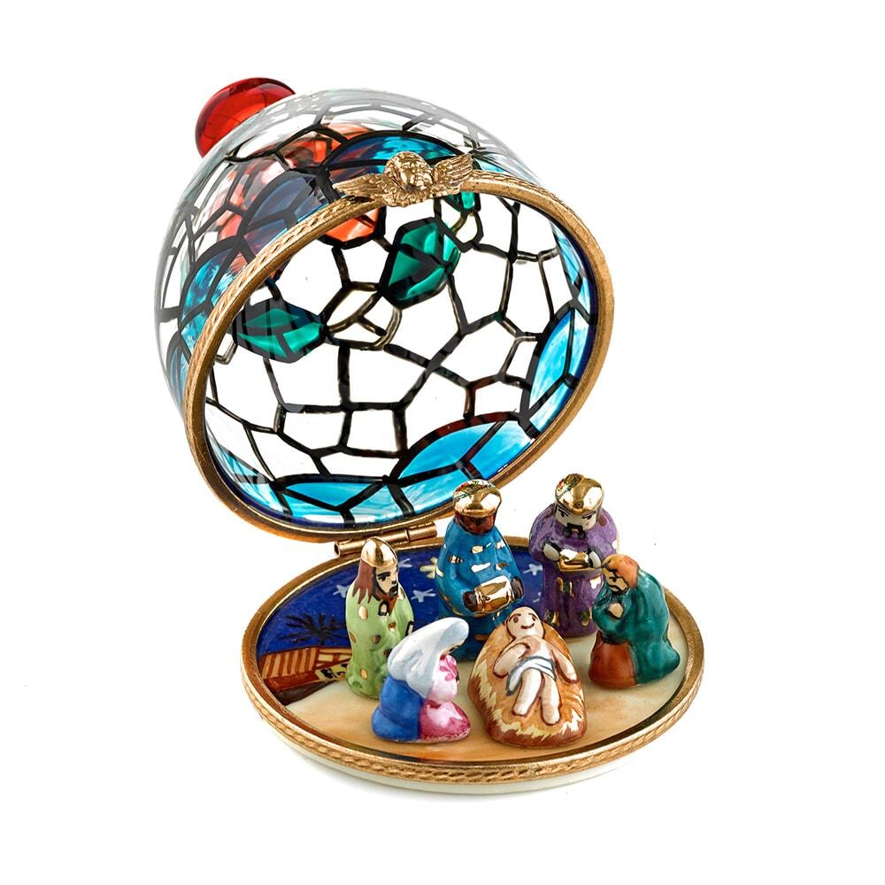Stained Glass Dome Nativity Limoges Box