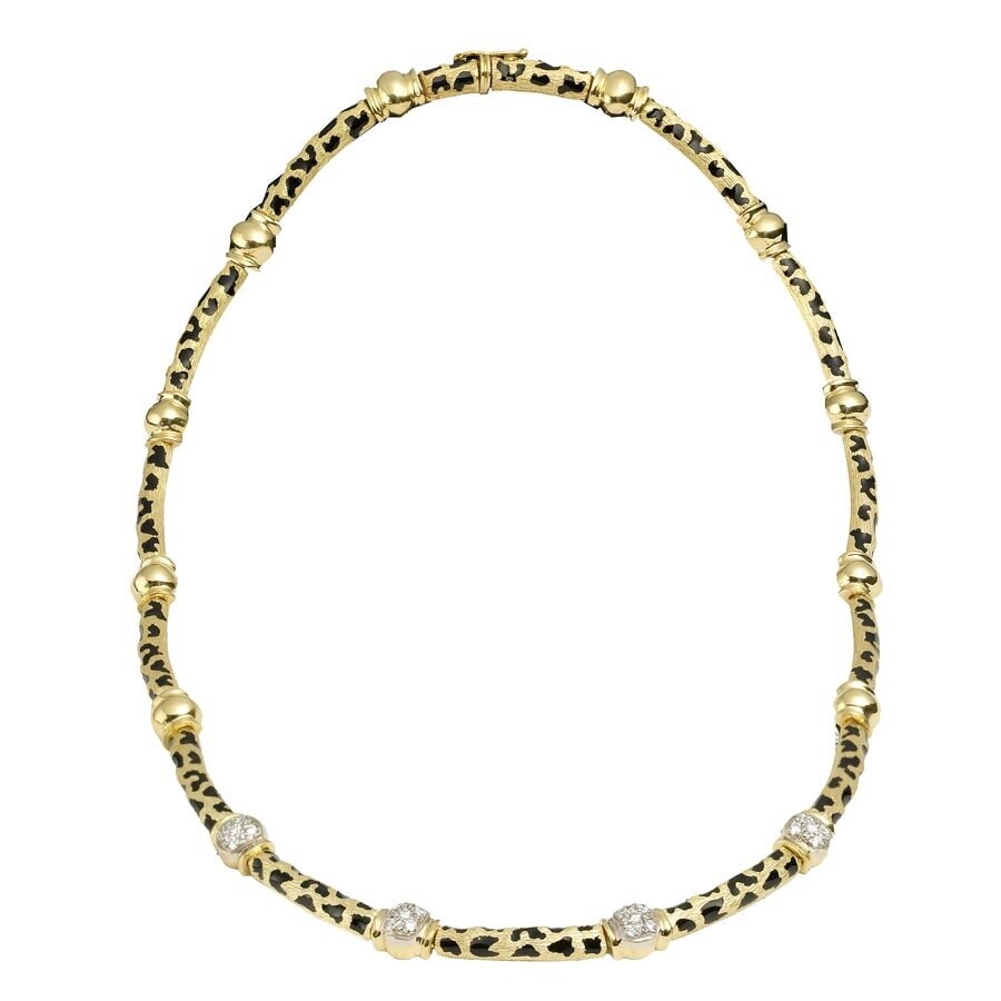 18k Gold Diamond Cheetah Necklace