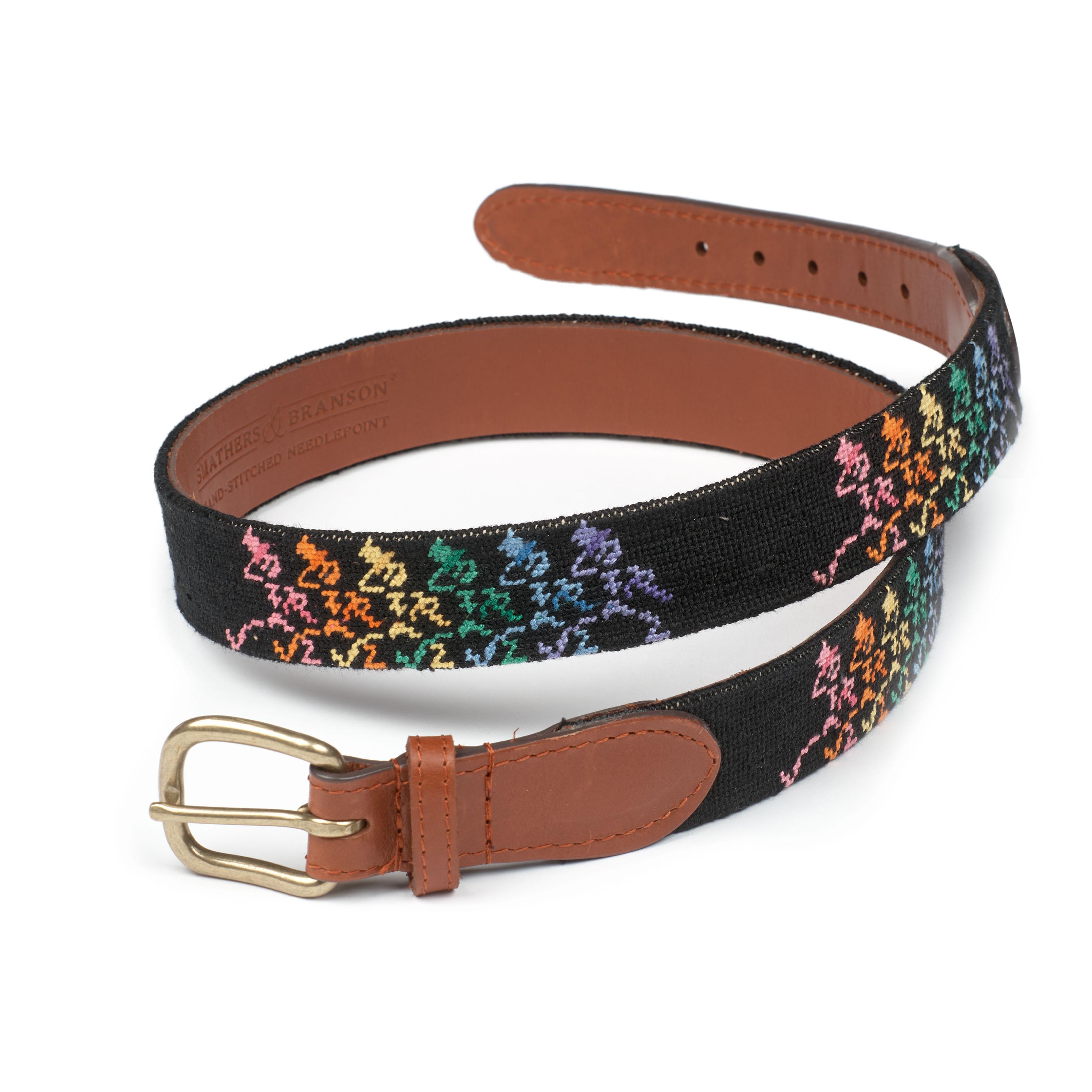 Grateful Dead Dancing Skeletons Needlepoint Belt