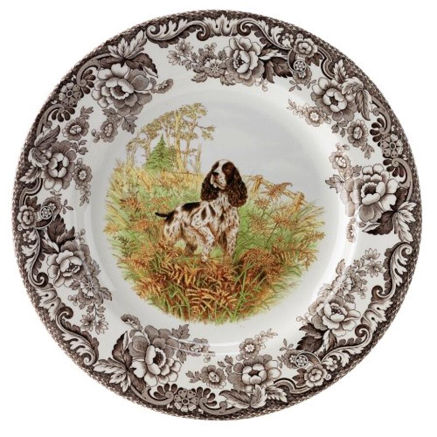 Woodland Hunting Dog Dinner Plate, English Springer Spaniel