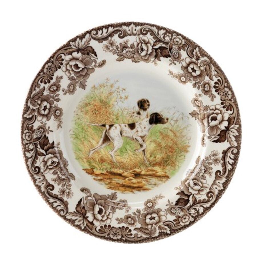 Woodland Hunting Dog Dinner Plate, Flat Coated Pointer