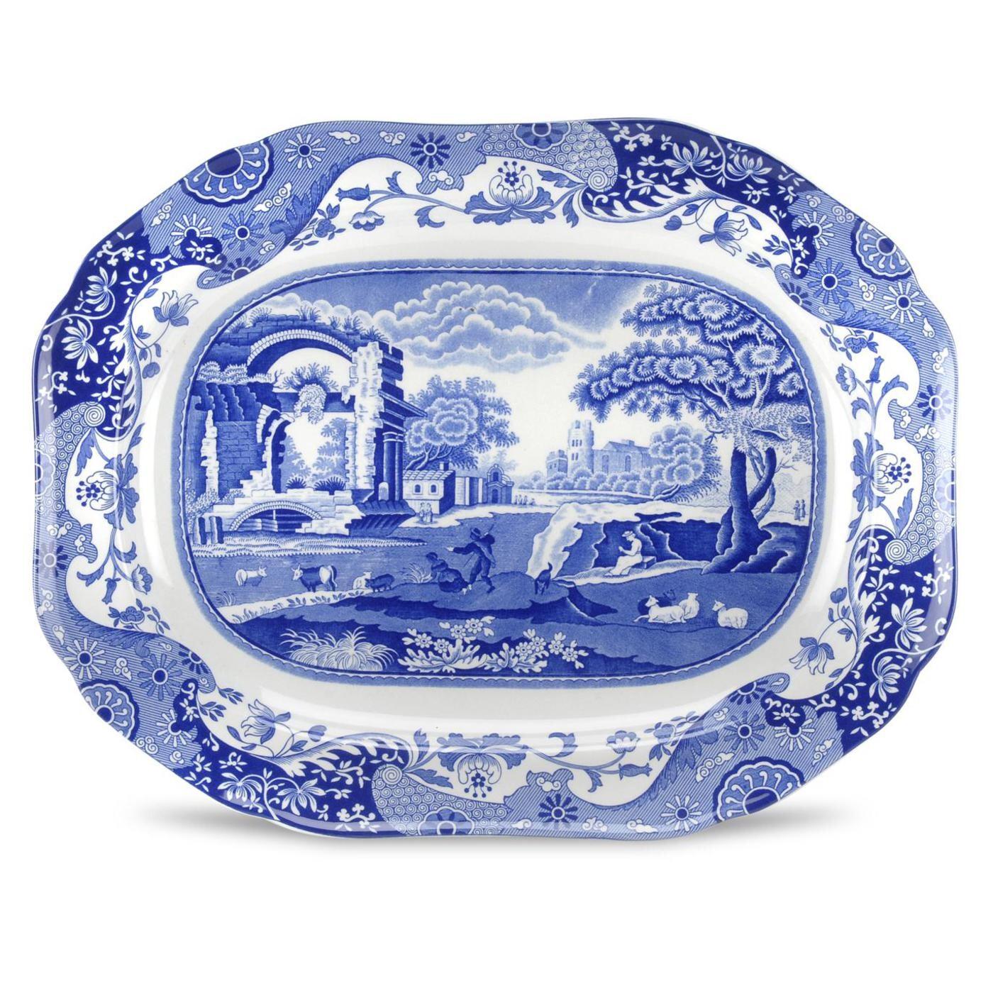 Spode Blue Italian Oval Platter, Medium