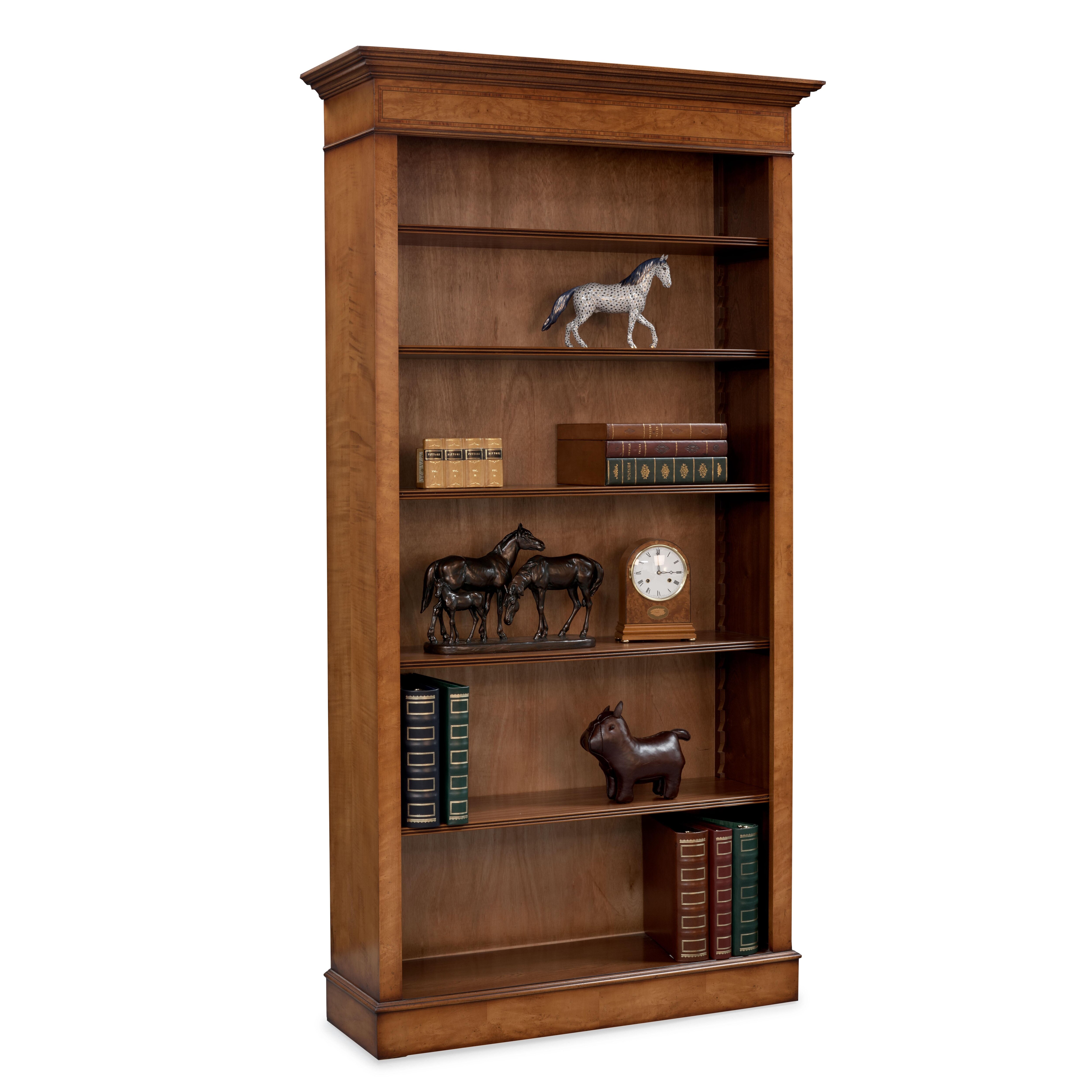 Tall Yew Bookcase with Inlay