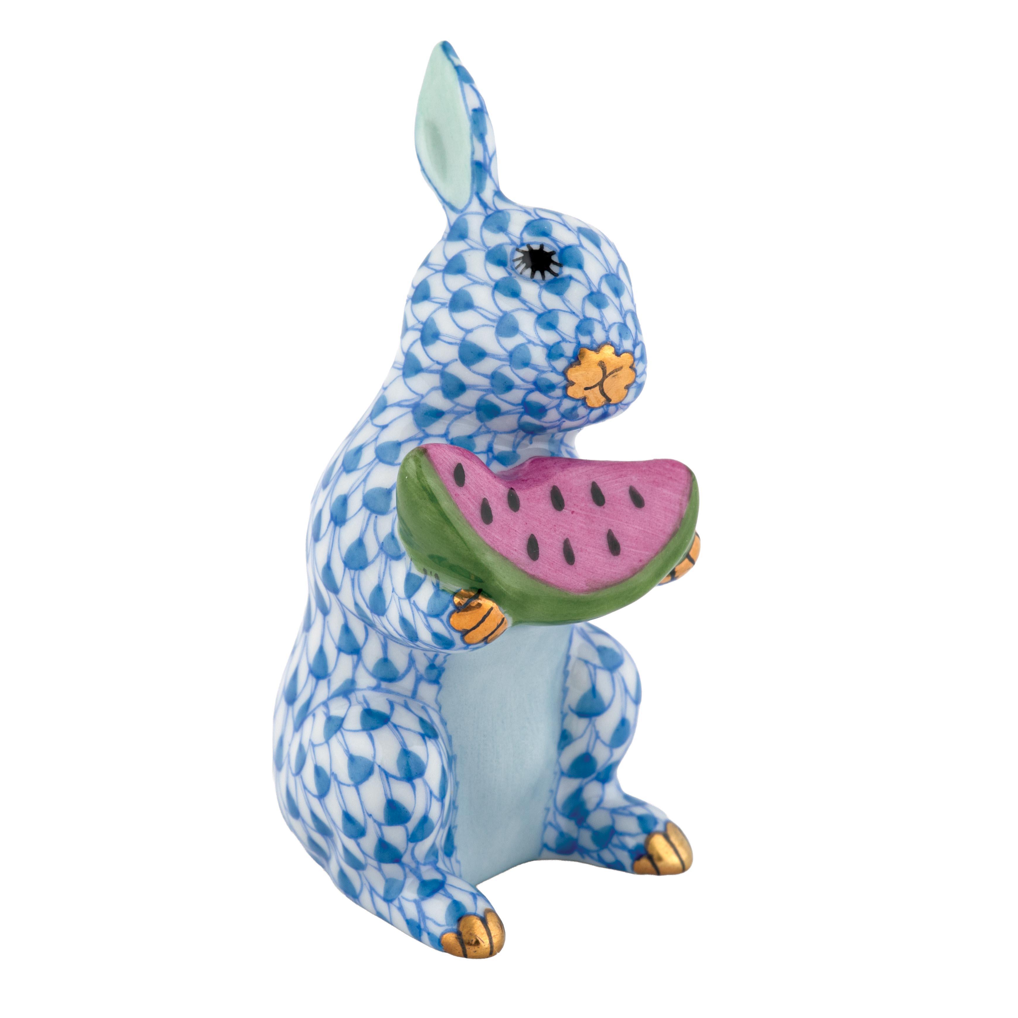 Herend Four Seasons Bunny Summer, Blue