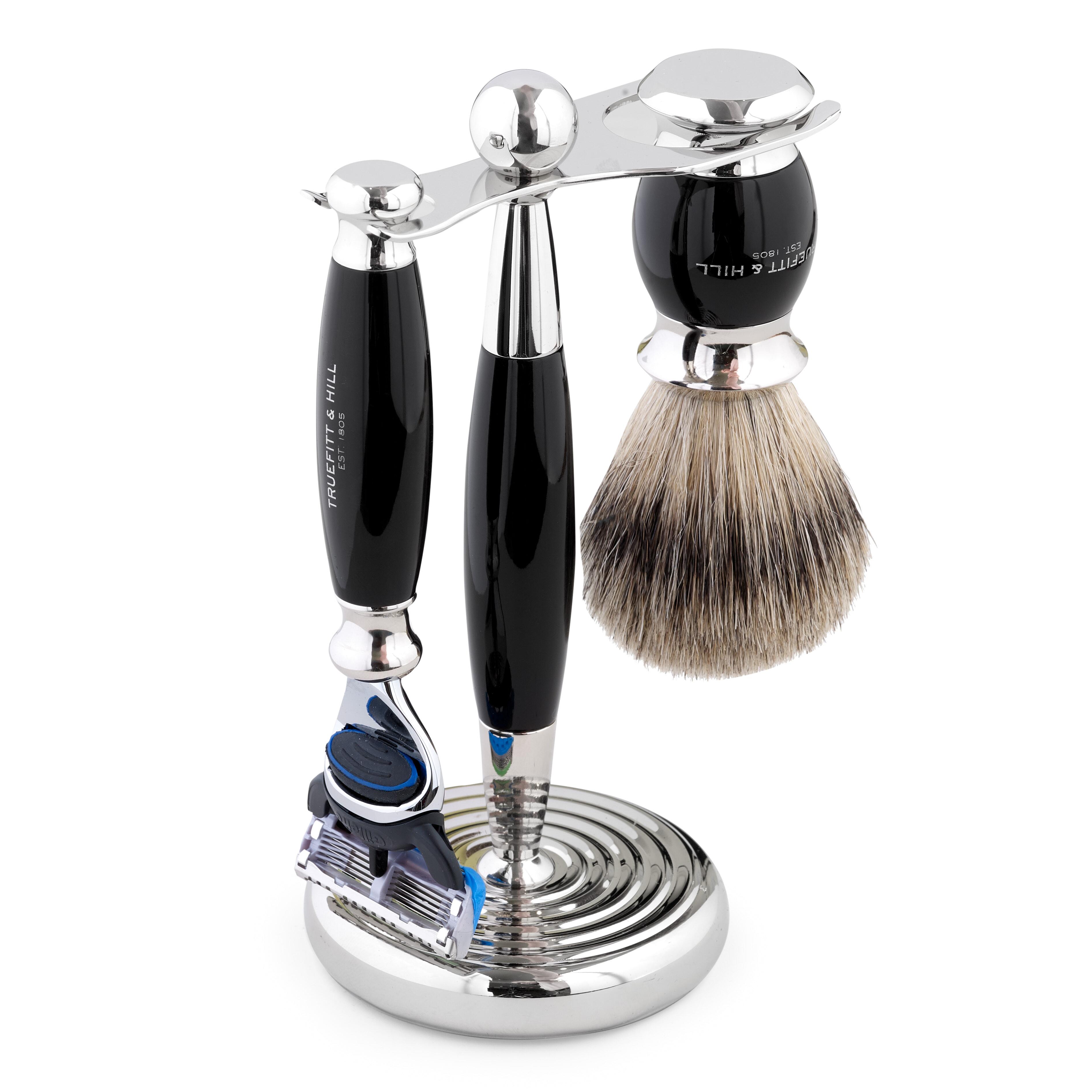 Edwardian Shaving Set Faux Ebony