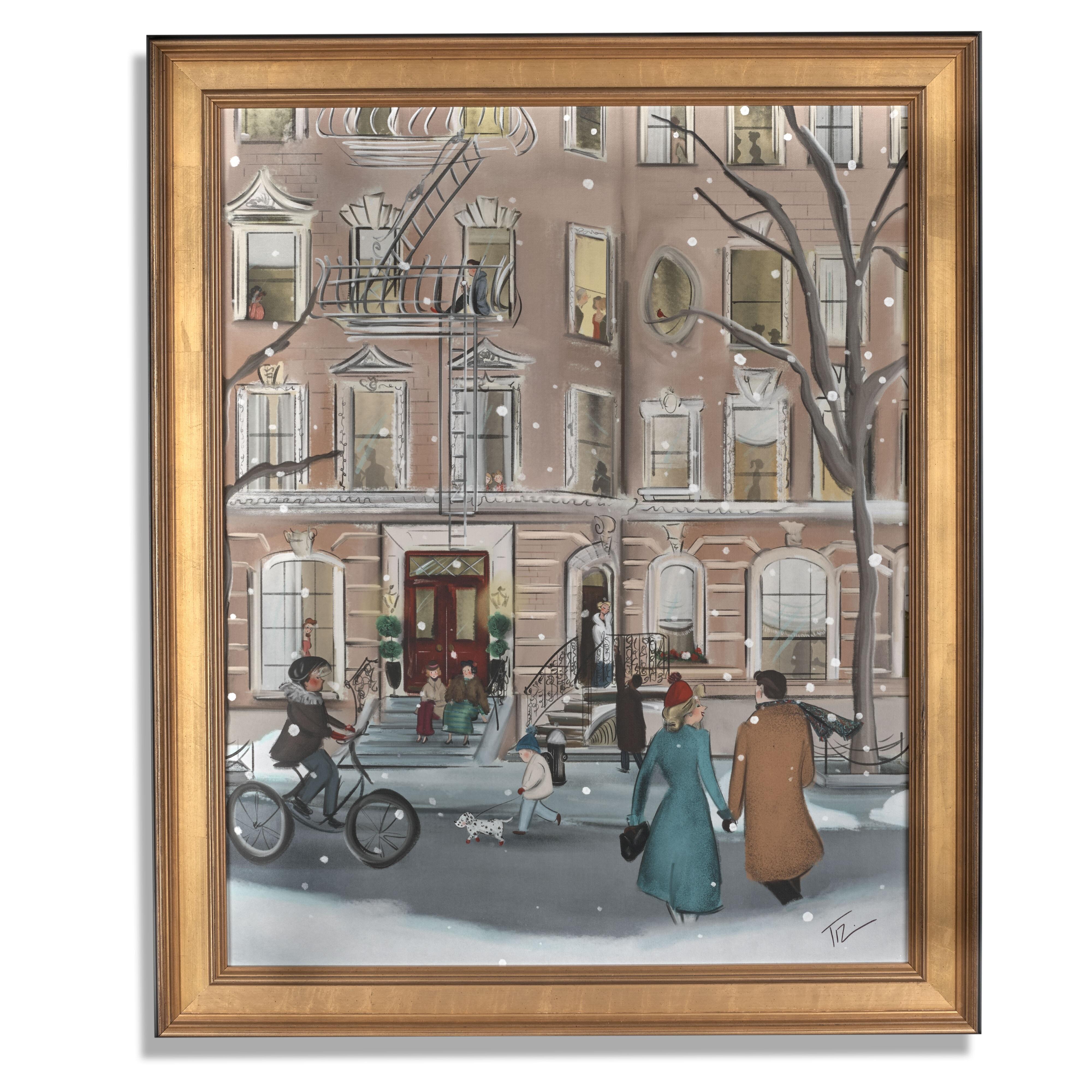 Tug Rice Winter in NYC III Bicycle Giclee