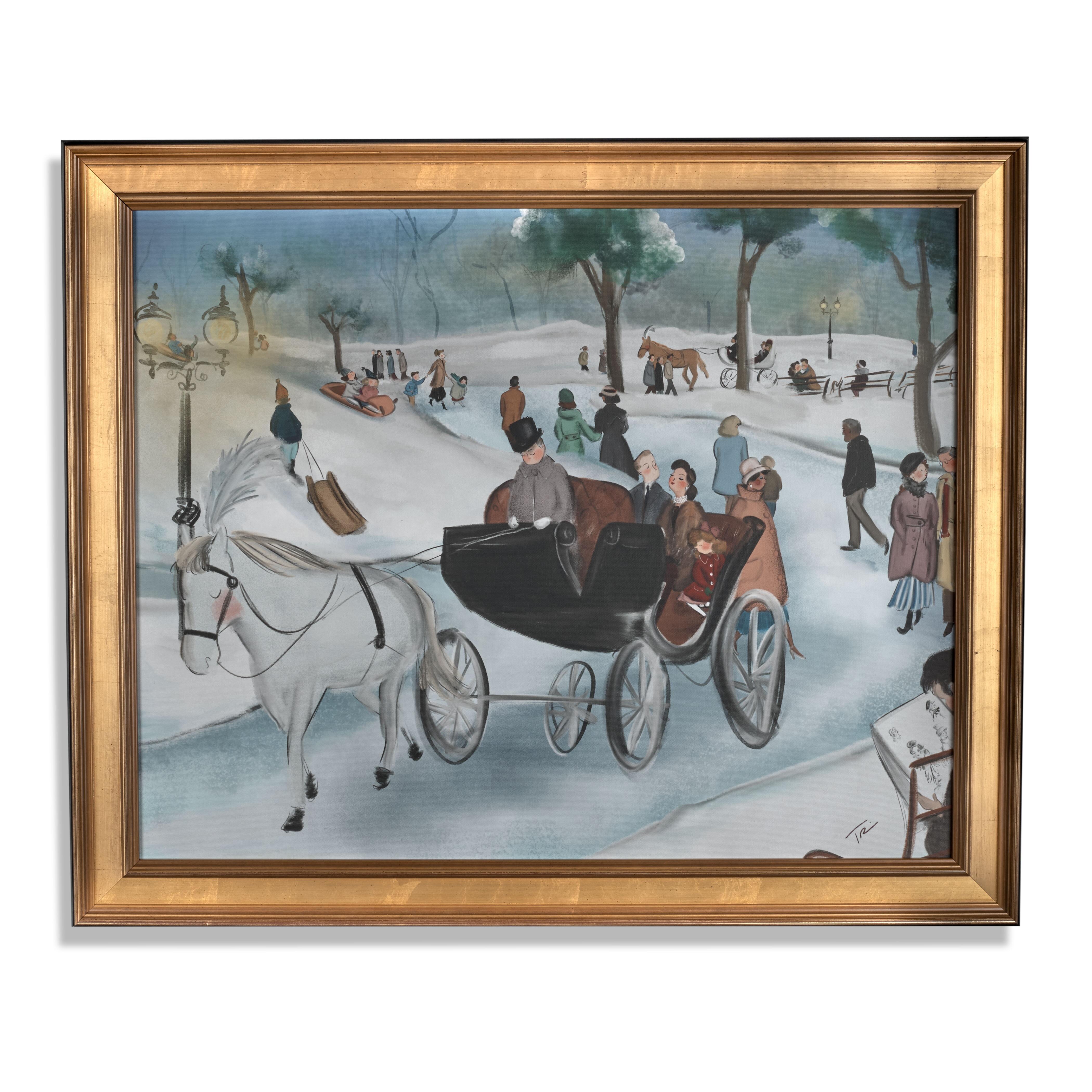 Tug Rice Winter in NYC IV Carriage Ride Giclee
