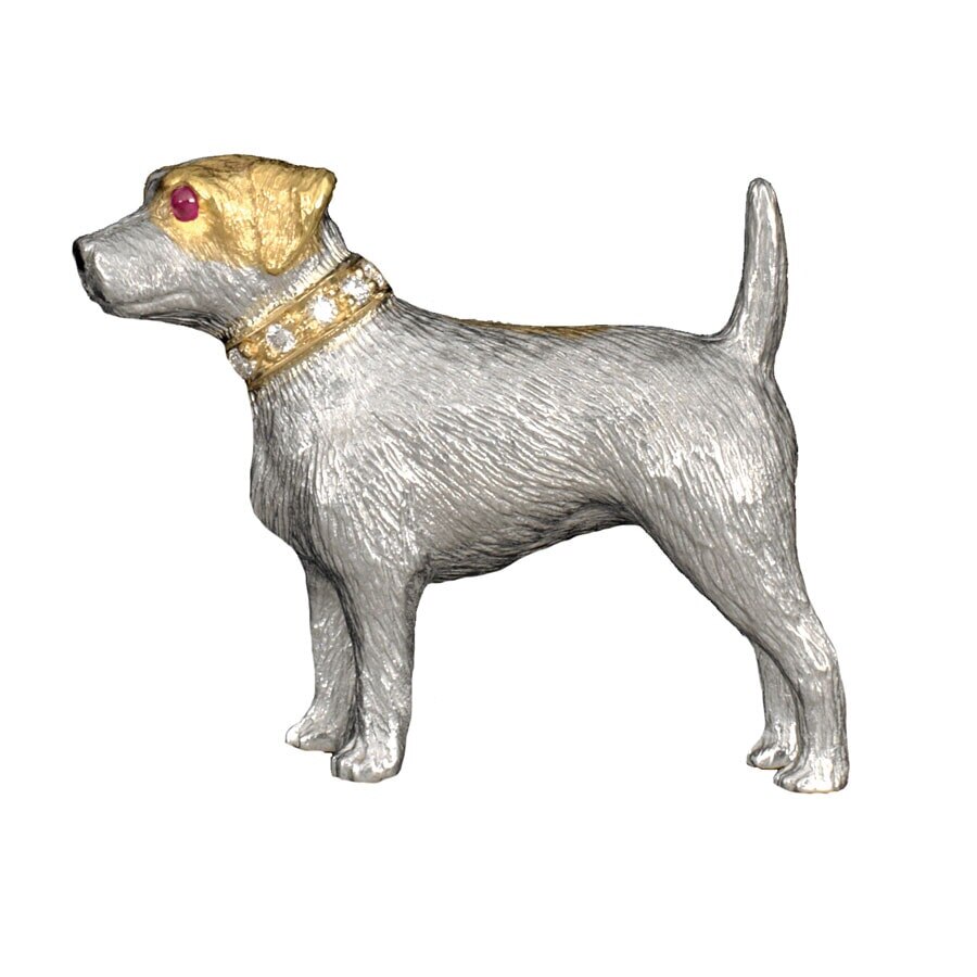 Sterling Silver Jack Russell Brooch Pin